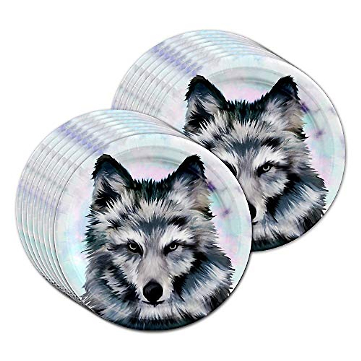 Wolf Birthday Party Supplies Set Plates Napkins Cups Tableware Kit for 16