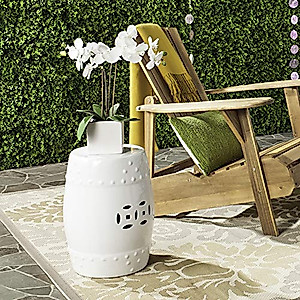 Safavieh Modern Ming Ceramic Decorative Garden Stool, White