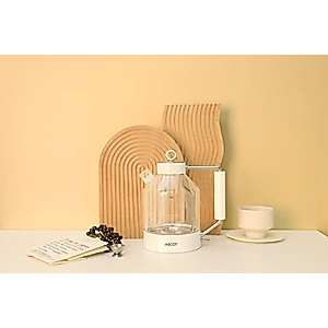 Electric Kettle, ASCOT Glass Electric Tea Kettle 1.6L 1500W Retro Tea Heater & Hot Water Boiler, No Plastic, BPA-Free, Cordless, with Auto Shut-Off and Boil-Dry Protection (Creme)