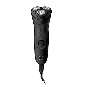 Philips Norelco 1100 Series 1000 Electric Shaver S1015/81 with Self-Sharpening Blades, Comfort Cut System, Corded Operation - (Black)