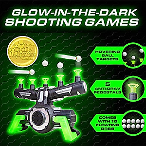 USA Toyz Astroshot Shooting Game Bundle - Astroshot Zero GX Glow in the Dark Floating Target with 1 Foam Dart Gun and Astroshot Gyro with 2 Foam Dart Guns and Rotating Target, Includes Darts and Balls