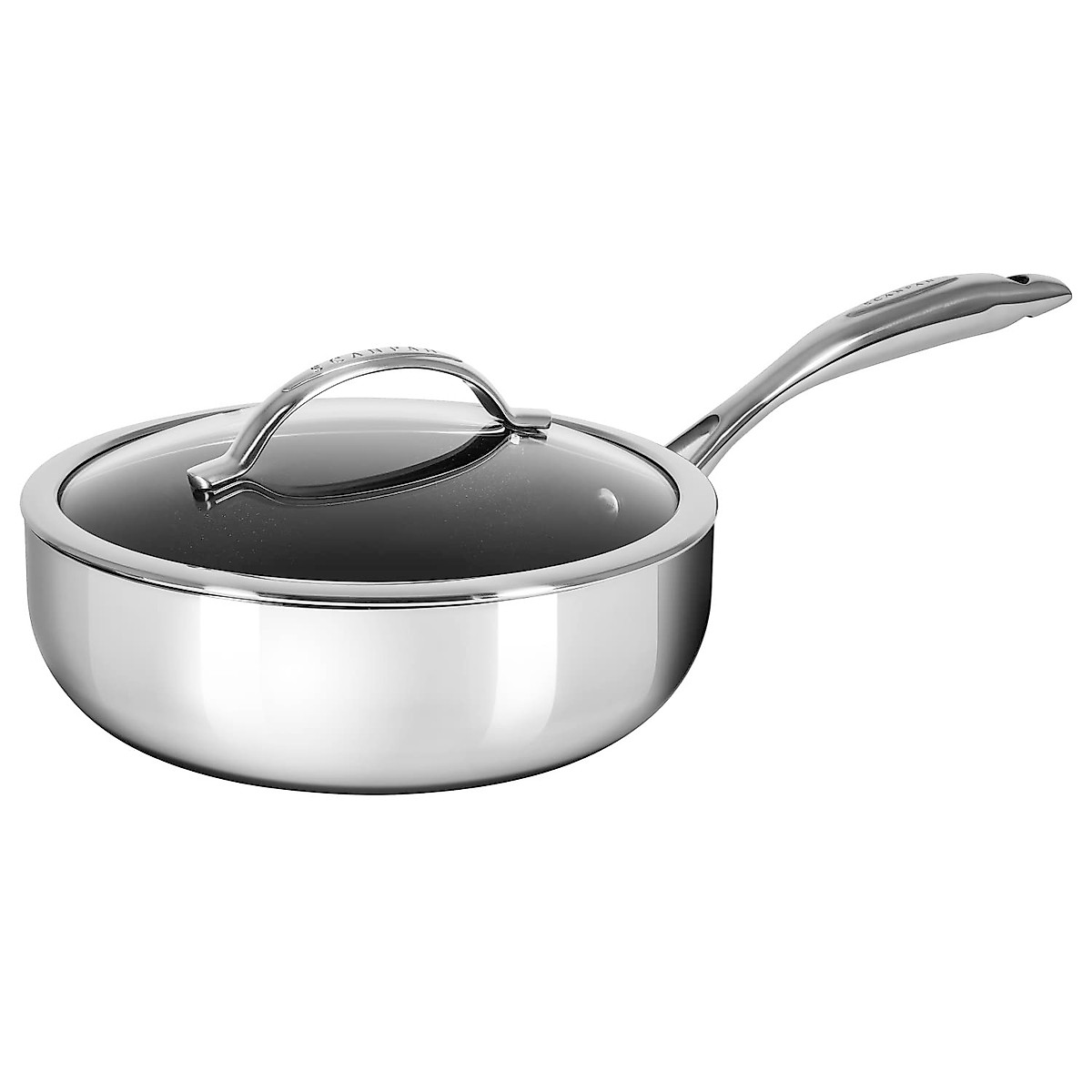 SCANPAN 6001082600 Silver Frying Pan, Diameter 10.2 inches (26 cm), HaptIQ Deep Saute Pan, 10.2 inches (26 cm)