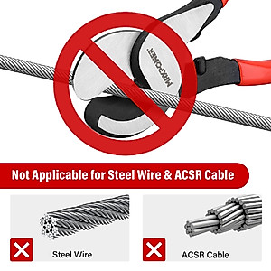 MAXPOWER 2 Pcs Cable Cutter Set, 10-Inch and 14 inches Heavy Duty Cable Cutters for Cutting Copper and Aluminum Cable