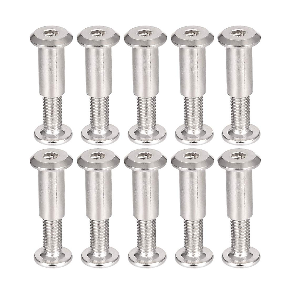 uxcell Screw Post Fit for 5/16"(8mm) Hole Dia, Male M6x16mm Binding Bolts Leather Fastener Carbon Steel 10 Sets