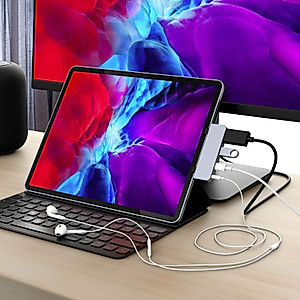 HYPER - HyperDrive 4-in-1 USB C Hub for iPad Pro - 3.5mm Audio Jack, USB-C Power Delivery, USB-A 3.0, 4K30Hz HDMI - Space Gray