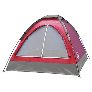 2 Person Camping Tent with Rain Fly and Carrying Bag - Lightweight Outdoor Tent for Backpacking, Hiking, or Beach Use by Wakeman Outdoors (Red)