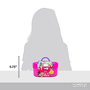 Barbie Cosmetic Case by Horizon Group USA, DIY Beauty Kit for an at-Home Spa Day, Create Your Own Face Sheet Masks, Nail Art & Body Glitter, Includes Reusable Storage Case with Removable Tray
