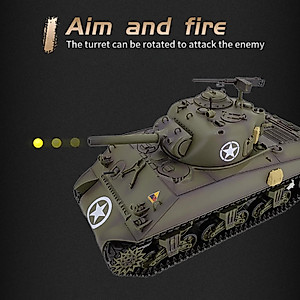 Adepe RC Tanks 1/16 Army Tank Toys Remote Control Vehicles with Sound Smoke RC Military Toys Working 30min for Kids Boys Girls Christmas Surprise Gift RTR