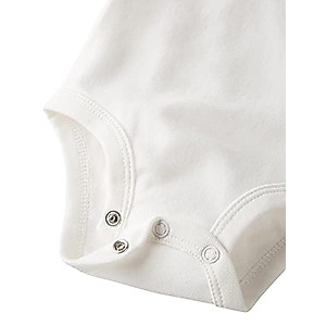 little planet by carter's unisex-baby 3-pack Short Sleeve Bodysuits made with Organic Cotton, Creamy, 3 Months