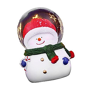 Airshi Christmas Crystal, Durable Battery Power Supplied Lighted Christmas Globe Decor Delicate Glitter for Home Decoration (Large Snowman)