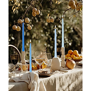 LPUSA Brown Tall Taper Candles Spiral Candle Sticks,Unscented Pastel Candle for Holiday,Wedding and Home Decoration,10inch,12 Pack(E-Gradient Brown)