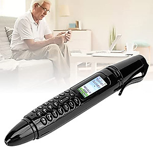 Yunseity Pen Mini Cell Phone Bluetooth Dialer 0.96in Tiny Screen Mobile Phone Support GSM Dual SIM Max 32G TF Card with Camera Flashlight Radio Music Player Rechargeable Mini Pen Cellphone