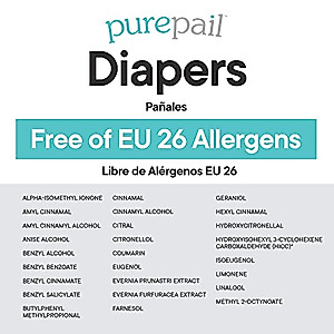 PurePail Disposable Diapers — Size 4 — 22-37 lbs — Chemical Free for Sensitive Skin — Unscented — Just Pure Fit — 152 Count
