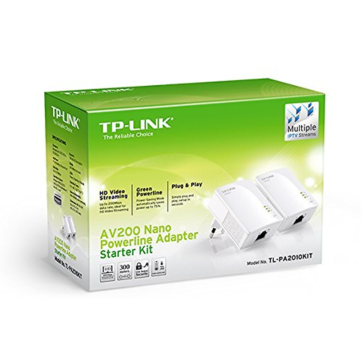 TP-Link AV200 Nano Powerline Adapter Starter Kit, up to 200Mbps (TL-PA2010KIT)