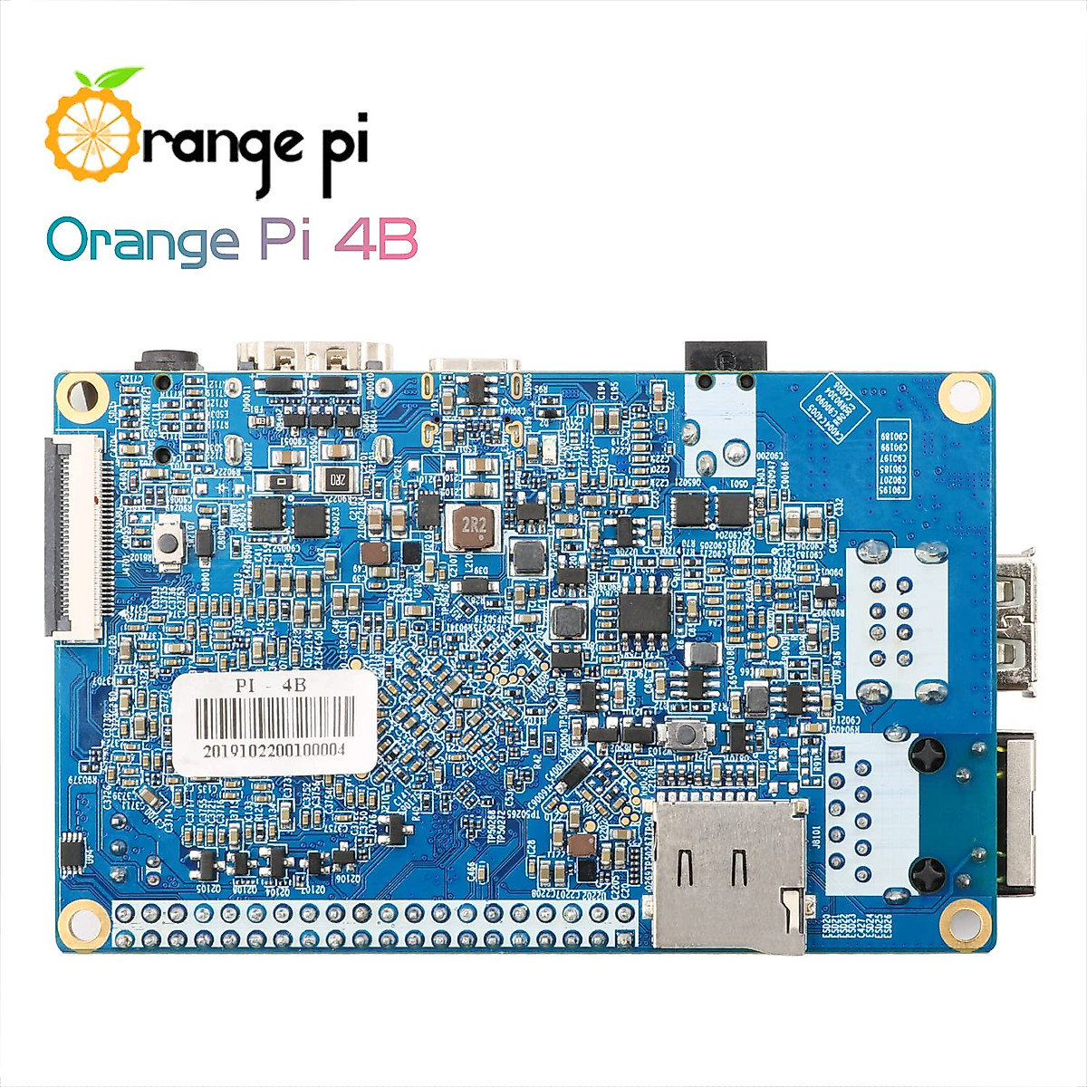 Orange Pi 4B 4GB+16GB Single Board Computer, Rockchip RK3399 6-Core ARM 64 Bit Development Board with 16GB eMMC Flash, Compatible Android/Ubuntu/Debian OS(Pi 4B+Case+Heat Sink+Power Supply)
