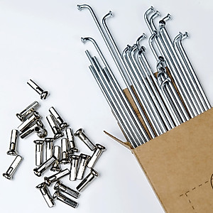 BaveL Steel Spokes Mountain Bike Spokes MTB 209mm w/Nipples 36PCS (Silver, 209)