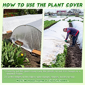 Windyun 4 Pack Plant Covers Freeze Protection Frost Cloth Thick Frost Blankets Floating Row Cover Plant Cover for Winter Cold Weather Outdoor Garden Plants Frost Snow Protection(White, 7 x 25 ft)