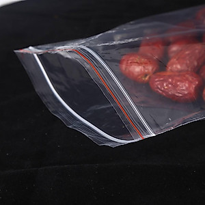 QANYEGN 3 Sizes Zip Lock Clear Plastic Bags, 100Pcs Reusable Ziplock bags, Food Grade PE Material for Candy, Nuts (10 × 15CM)