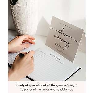 Lamare Funeral Guest Book for Memorial Service - in Loving Memory Funeral Guest Book | Celebration of Life Guest Book with Memory Table Sign & Back Pocket - Guest Sign in Book for Funeral Service