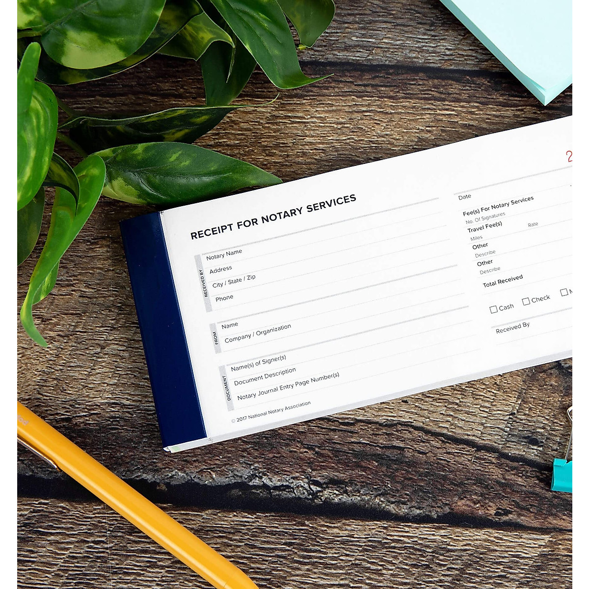 National Notary Association Notary Receipt Book – includes 50 Two-Part Carbonless Receipt Forms – Compact Receipt Book for Notaries – 8-5/8" W x 3-11/16"