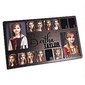 Handance Personalized School Years Picture Frame Pre K -12, Name Custom Wood School Days Graduation Photo Display Frame Cool Graduation Gifts