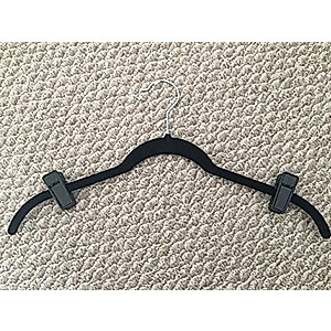 erioctry Plastic Hanger Clips- Black Slim-line Set 20 Pack Pants Hanger Clips, Strong Pinch Grip Clips for Use with Slim-line Clothes Hangers, Finger Clips for Velvet Hangers