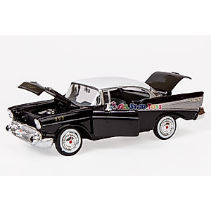 1957 Chevy Bel Air, Black - Motormax Premium American 73228 - 1/24 Scale Diecast Model Car