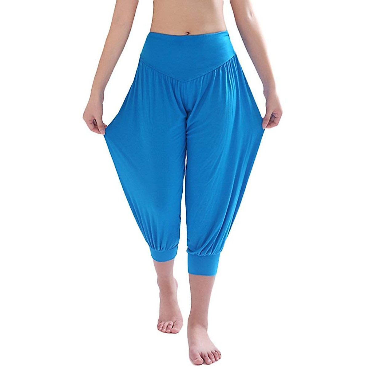 LKXHarleya Women Modal Harem Yoga Pants Loose Casual Fold Over Pilates Capri Pants Yoga Pants