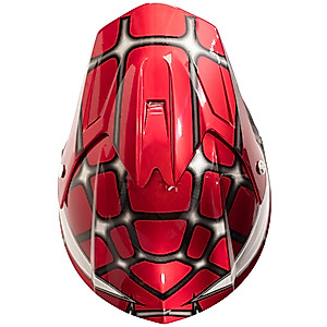 Typhoon Kids Pee Wee Off Road Motocross Gear Combo Helmet Gloves Goggles & Chest Protector Red - Large