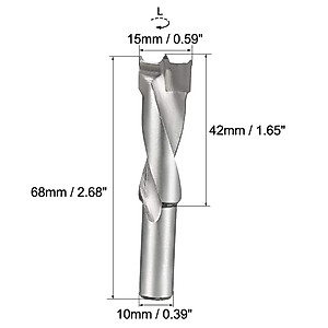uxcell Brad Point Drill Bits for Wood 15mm x 68mm Left Turning Carbide for Woodworking Carpentry Drilling Tool