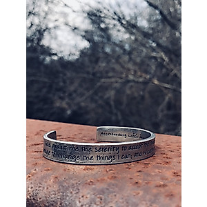 Quotable Cuffs Serenity Prayer Bracelet- Inspirational Engraved Pewter Bracelet by Whitney Howard Designs