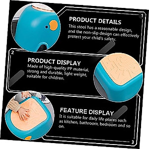 Household Step Stool 2pcs Baby Non- Training Two Helper Blue Stools Anti- Potty Step Footstool Kids Plastic Stool Elephant Cartoon Living Household for Sizes Ottoman Chairs