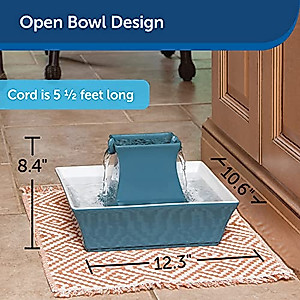 Drinkwell Pagoda Pet Fountain - From PetSafe in Knoxville, TN - Dog Water Bowl Dispenser - Multiple Angles to Drink From - Filters Included - Dog Fountain Provides Water When Power’s Out - Blue