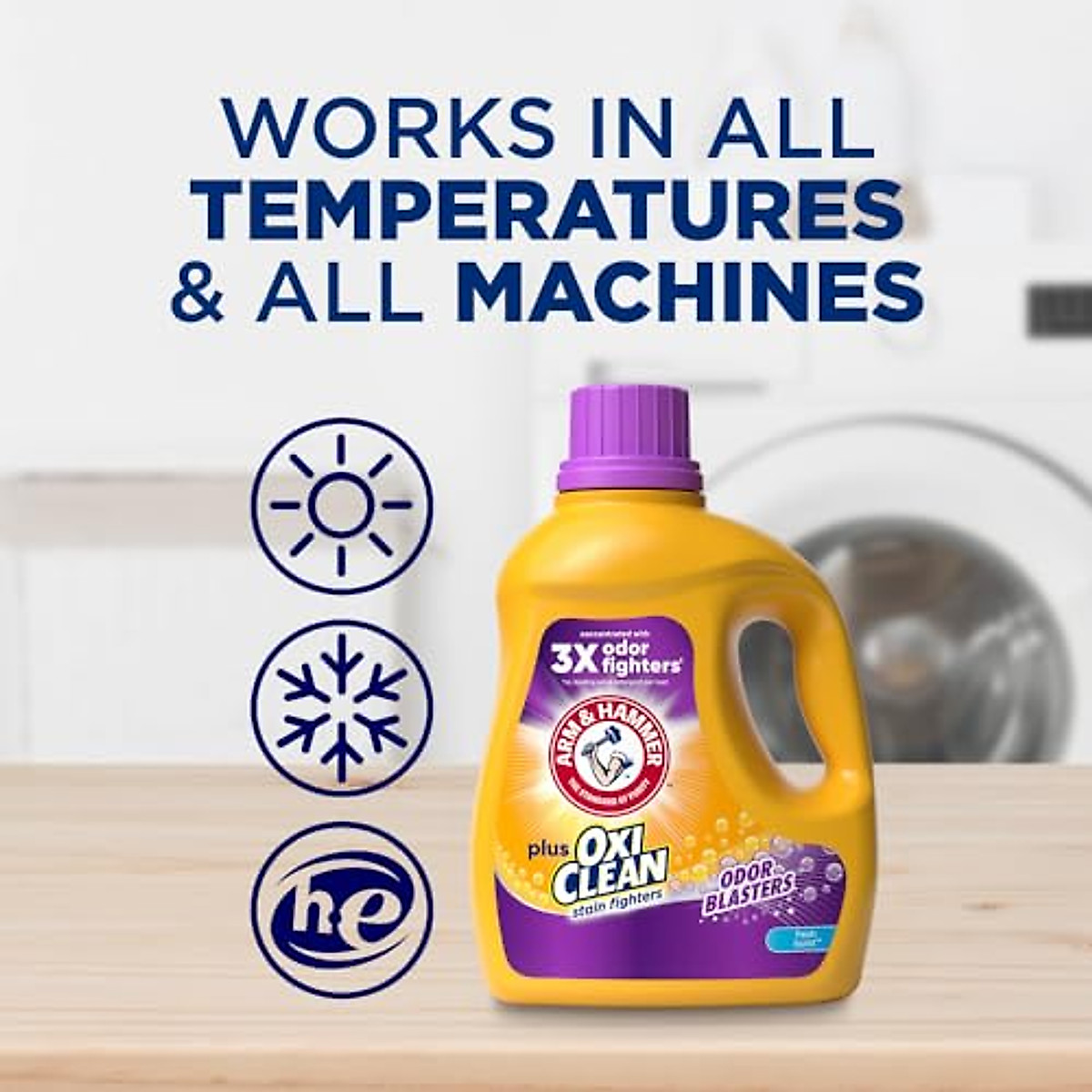 Arm & Hammer Plus OxiClean Odor Blasters Fresh Burst, 77 Loads Liquid Laundry Detergent, 100.5 Fl oz