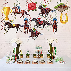 Kentucky Derby Hanging Swirls Party Decorations - Horse Racing Derby Race Hanging Cutouts Whirls Ceiling Supplies Decor