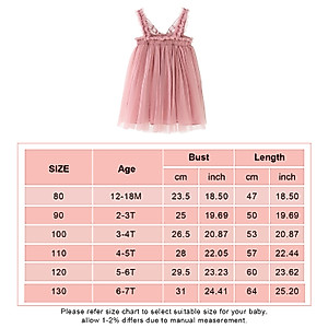 Baby Girls Layered Butterfly Tulle Tutu Dresses Toddler Cotton Tutu Sleeveless Princess Dress(Dark Pink, 5 Years)
