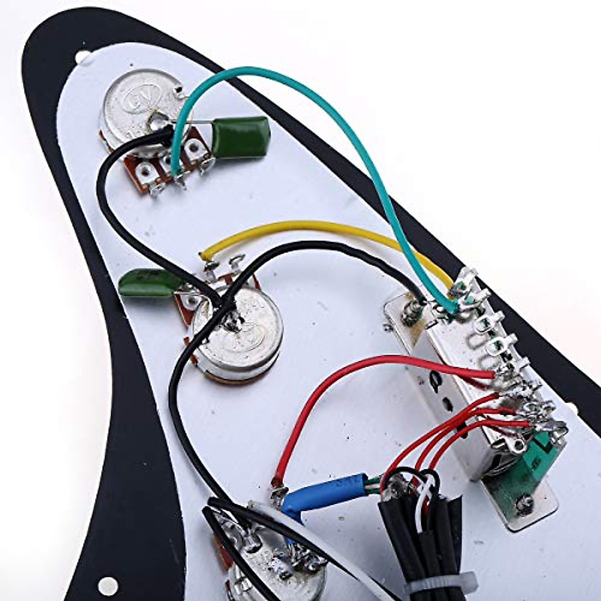 Musiclily 11-Hole SSS Prewired Loaded Pickguard with Dual Hot Rail High Output Pickups Set for Fender Squier Strat Electric Guitar, 3Ply Black