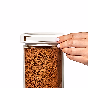 Cliik 3-Pack Magnetic Stackable Kitchen Containers, Jars for Organization and Storage, Kitchen Storage & Pantry Organizer with Lid, Shatterproof, Leakproof & Airtight