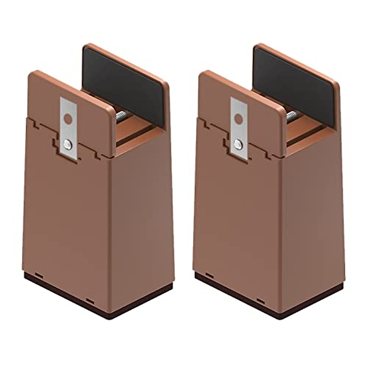 OTCPP Furniture Legs, Brown Furniture Leg Risers, Adjustable Width Table Leg Risers, Floor Protection, Add Height, for Sofas Chairs Cabinets Beds (5cm,2pc)