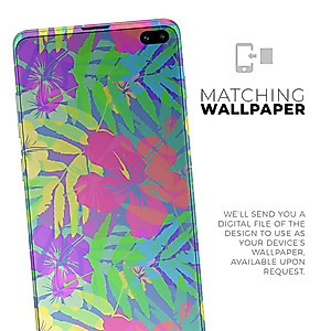 DesignSkinz Tropical Fluorescent v1 Protective Vinyl Decal Wrap Skin Cover Compatible with The Samsung Galaxy S20 (Screen Trim & Back Glass Skin)