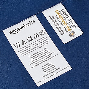 AmazonBasics Microfiber Duvet Cover Set – 135x200cm/50x80cmx1, Royal Blue Calvin Stripe