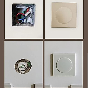 2 Pcs Pipe Wall Covers,Wall Split Flange,Wall ​Hole Decorative Cover,Wall Split Square Escutcheon Plate ABS Plastics Self-Adhesive Pipe Plate Covers,(50mm)