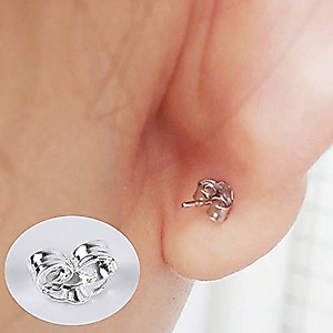 SANNIX 30pcs/15 Pairs 925 Sterling Silver Earring Backs Replacement Secure Ear Lockings