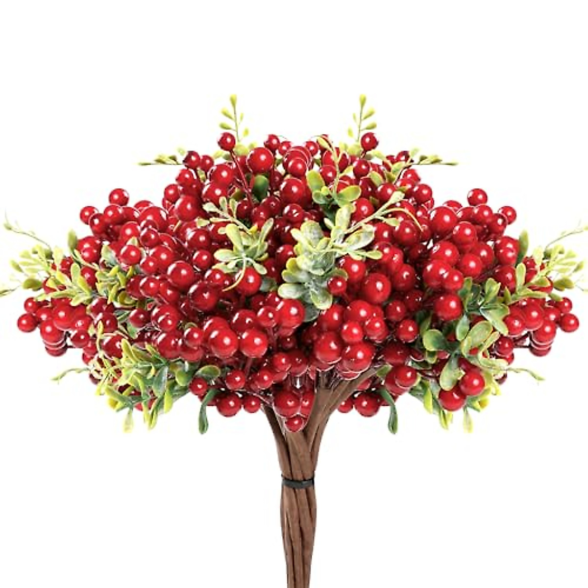 HEBE 12 Pack Christmas Flower Picks Artificial Red Berry Stems Fake Holly Berries Branches for Christmas Tree 0rnaments DIY Wreath Vase Holiday Home Xmas Decor