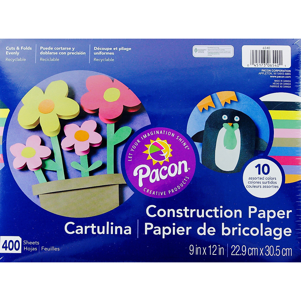 Pacon Creative Products Heavyweight Construction Paper 400 Sheets, Assorted Colors