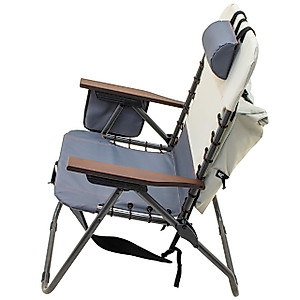 Arrow Storage Products Hi-Boy 4-Position Lace-Up Suspension Removable Backpack Bag Camp Chair, 17", Slate/Putty