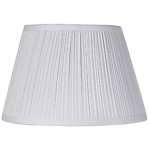 Empire Lamp Shade White Mushroom Pleated Small 8" Top x 12" Bottom x 8" High Spider with Replacement Harp and Finial Fitting - Springcrest