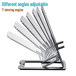 Cell Phone Stand,Bimawen Foldable Aluminum Alloy Ultra Slim Cell Phone Holder for Desk,or Device from 3" to 13"(Grey)