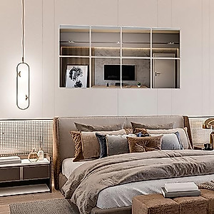 QIYUFOTO Full Length Wall Mirror Tiles, Wall Mounted Glass Mirror for Modern Wall Decor, Square Large Wall Mirror for Home Gym, Bedroom, Bathroom(12"x 12"-8PCS)