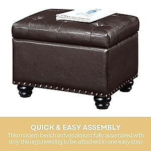 Convenience Concepts 163010E Ottoman, 24"L x 18"W x 18"H, Dark Espresso
